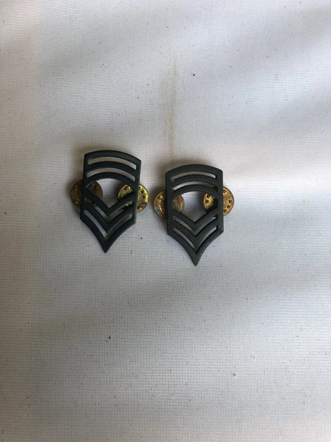 USA MILITARY RANK insignia Army Collar badges Blacked metal set 1 $12. ...