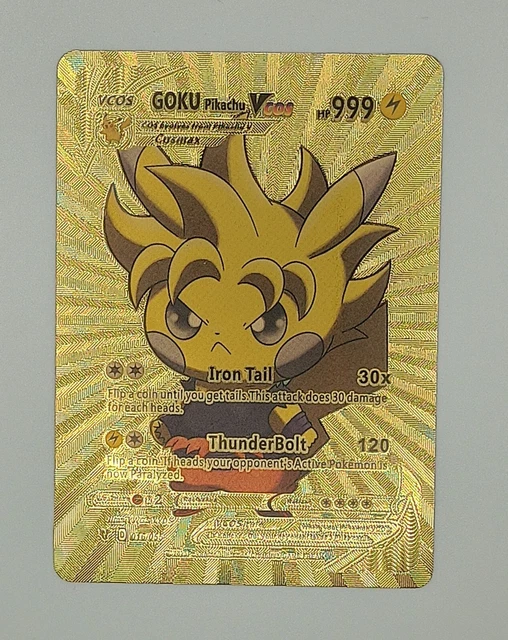 PIKACHU POKEMON GOKU Dragon Ball Z Dbz Pika Carte Card Prism Holo Manga ...