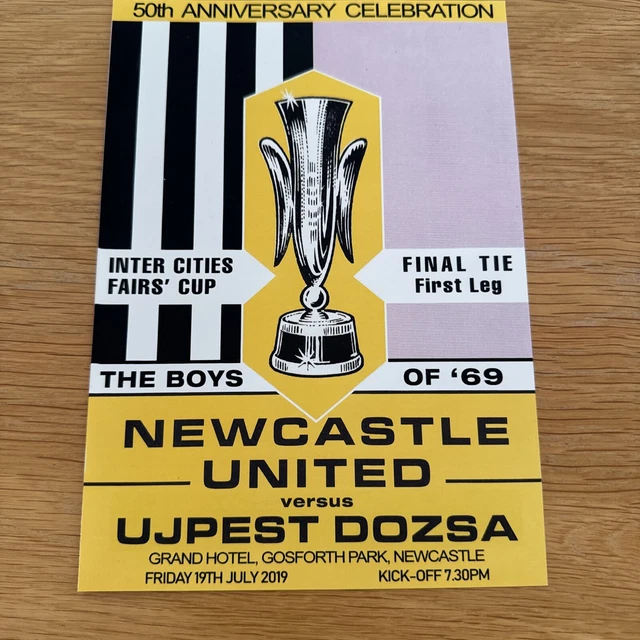 NEWCASTLE UNITED FAIRS Cup 1969 Poster 50th Anniversary Poster £20.00 ...