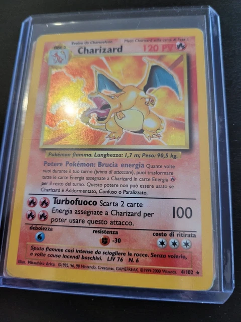 CARTA POKÉMON SET Base Charizard 4/102 Unlimited Rare Holo ITA 1999 ...