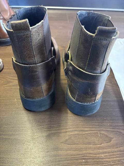 BED STU DISTRESSED Brown Leather Harness Boot Men' Size 43 US 10 £43.78 ...