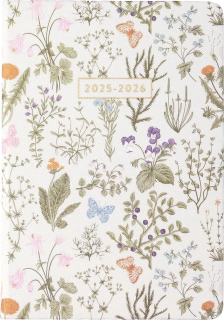 2025-2026 18 Month Linen Botanical Bound Planner Monthly Weekly Pages ...