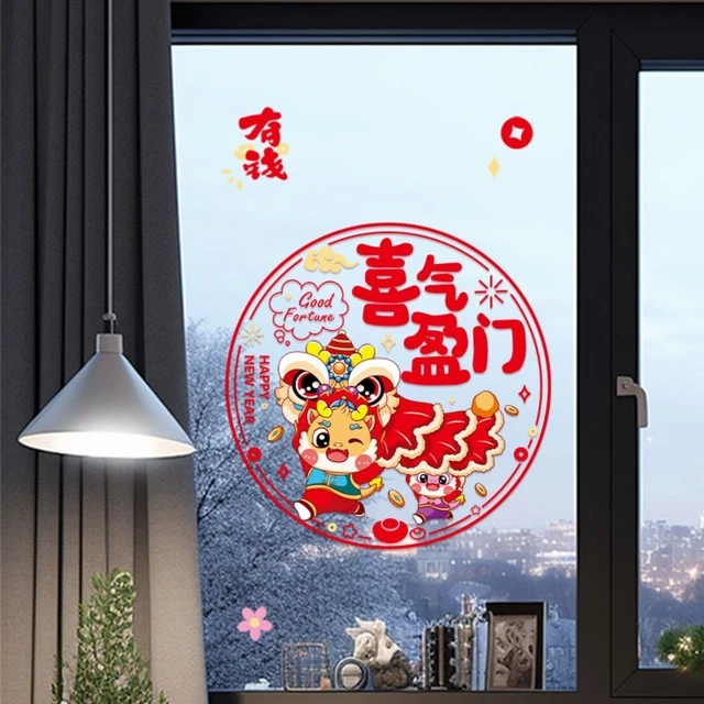 TRADITIONAL CHINESE DRAGON Year Windows Stickers Spring Festival ...