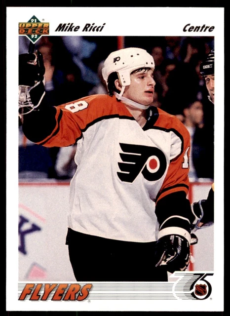 1991-92 PONT SUPÉRIEUR français Mike Ricci. Flyers de Philadelphie #143 ...