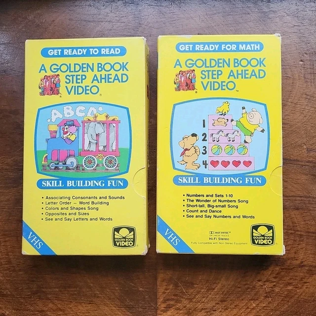 A GOLDEN BOOK Step Ahead VHS Lot Get Ready For Math & Get Ready To Read ...