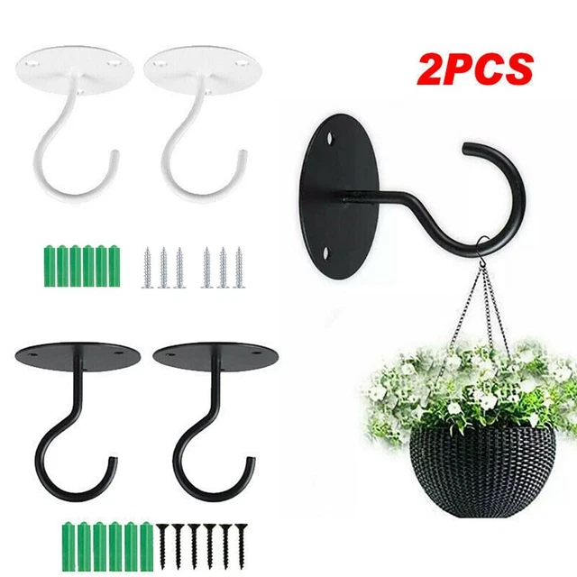 CROCHET SUSPENDU PLANTE pendentif balcon noir/blanc crochets de plafond ...
