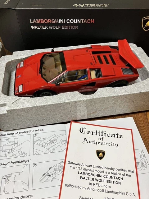 AUTOART SIGNATURE 1/18 Lamborghini Countach Walter Wolf Edition Red ...