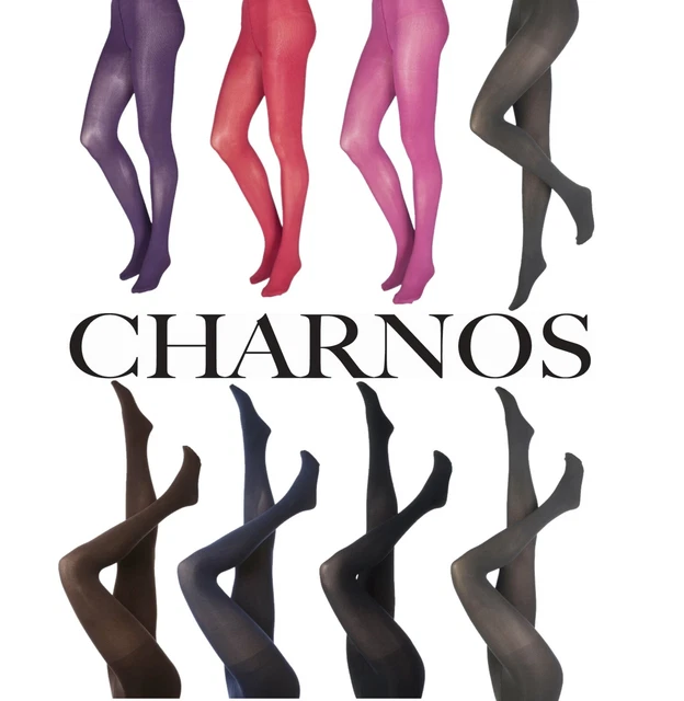 CHARNOS LADIES 60 Denier Opaque Tights Plain in Many Colours 4 Sizes ...