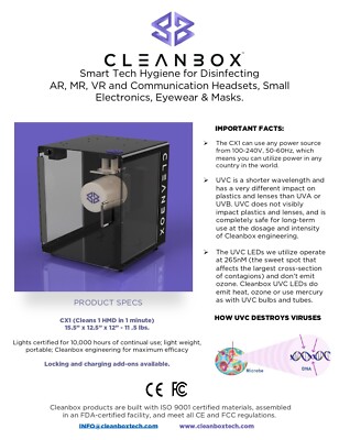 CASQUE VR CLEANBOX CX1 (4 ex) et CX2 (1 ex) en très bon état EUR 1.200,00 - PicClick FR