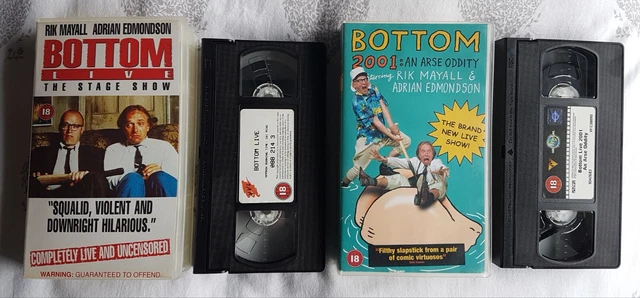 BOTTOM LIVE 1993 + AN ARSE ODDITY 2001 (VHS) Rik Mayall + Adrian ...