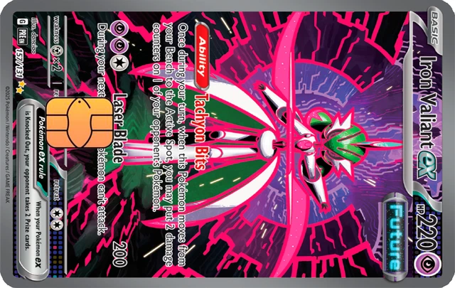 IRON VALIANT EX Prismatic Evolution Credit Debit card sticker ...