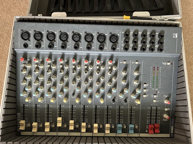 SOUNDCRAFT SPIRIT FOLIO 12/2 Professional 12 Channel Mixer Mixing Desk ...