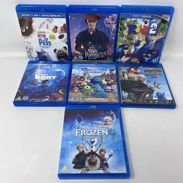 DISNEY BLU RAY Kids Bundle - Pixar Animated - Frozen, Monsters Inc, Finding Dory £6.99 - PicClick UK