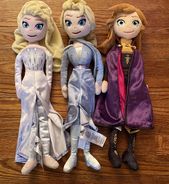 2 ELSA THE Snow Queen & Anna Plush Stuffed Toy Doll FROZEN 2 Disney ...