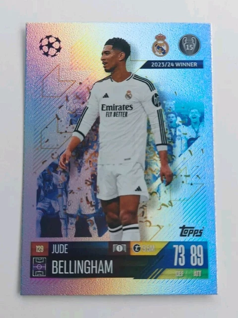 TOPPS MATCH ATTAX CL 2024-25 #129 Jude Bellingham vincitore Real Madrid ...