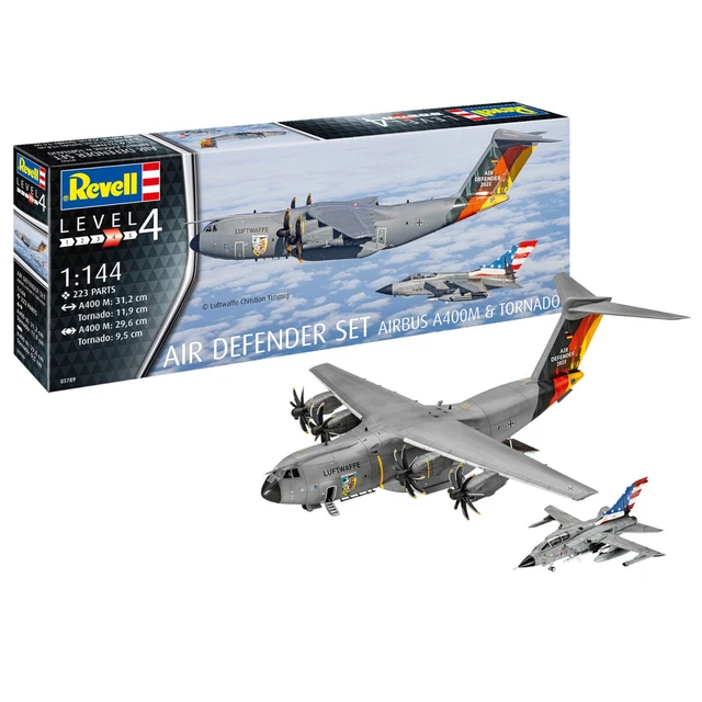 REVELL AIR DEFENDER Set Airbus A400M & Tornado Fighter Jet Model Kit 1: ...