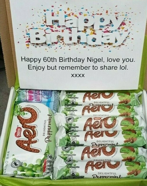 PERSONALISED AERO MINT MILK Chocolate Box Hamper Christmas Birthday ...