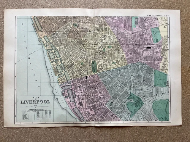 LARGE ANTIQUE CITY map plan of Liverpool South G W Bacon £29.95 ...