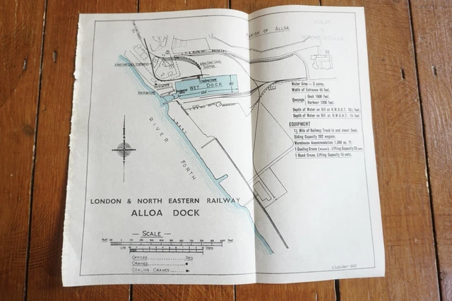 1935 LNER ALLOA Docks Railway Plan Map £19.99 - PicClick UK