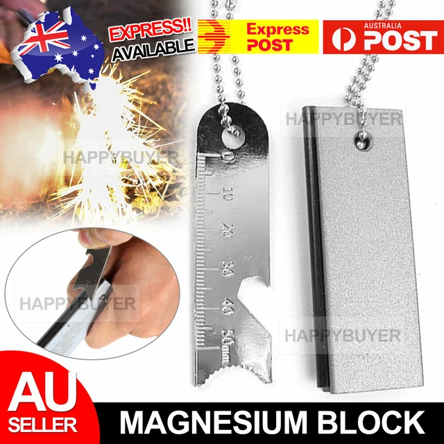 MAGNESIUM BLOCK & Flint Military Fire Army Survival Starter Striker ...