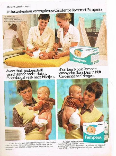 VINTAGE PAMPERS DIAPERS ad 1995 £8.01 - PicClick UK
