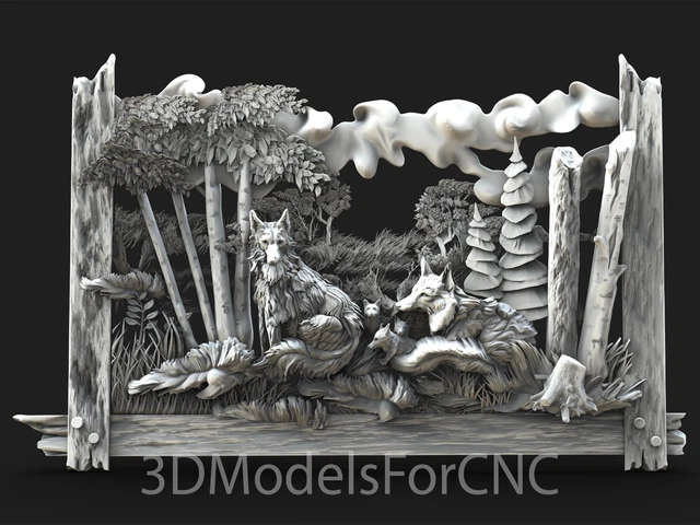3D MODEL STL File for CNC Router Laser & 3D Printer Foxes in the Forest 2 £2.48 - PicClick UK