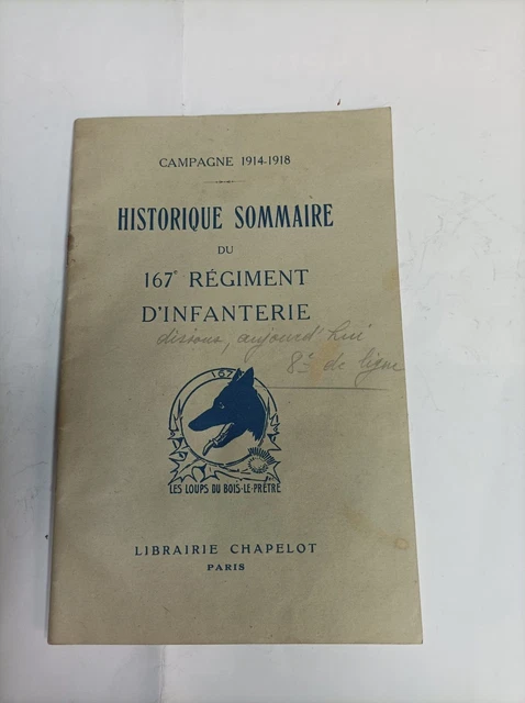 WW1 HISTORIQUE DU 167e Régiment D'infanterie EUR 10,00 - PicClick FR
