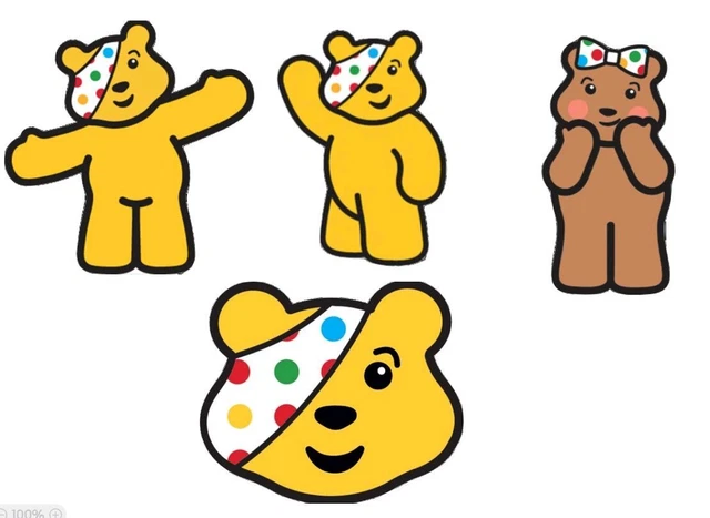 PUDSEY THE BEAR children in need iron on, patch, heat transfer for t ...