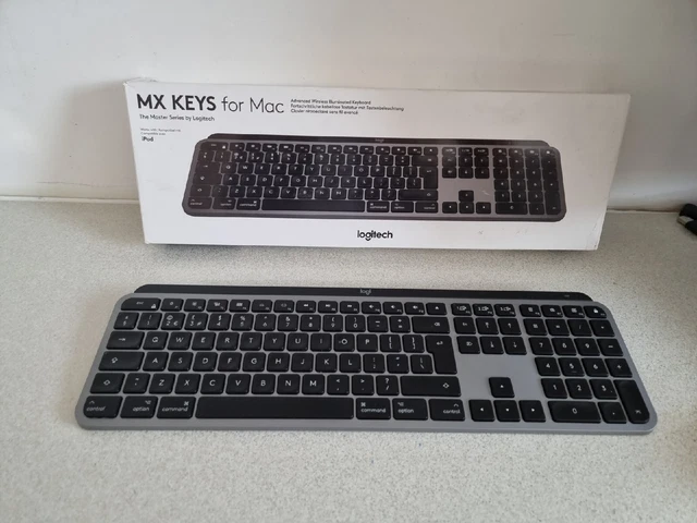 LOGITECH MX KEYS Mac Illuminated Black QWERTY UK layout Keyboard EUR 66 ...