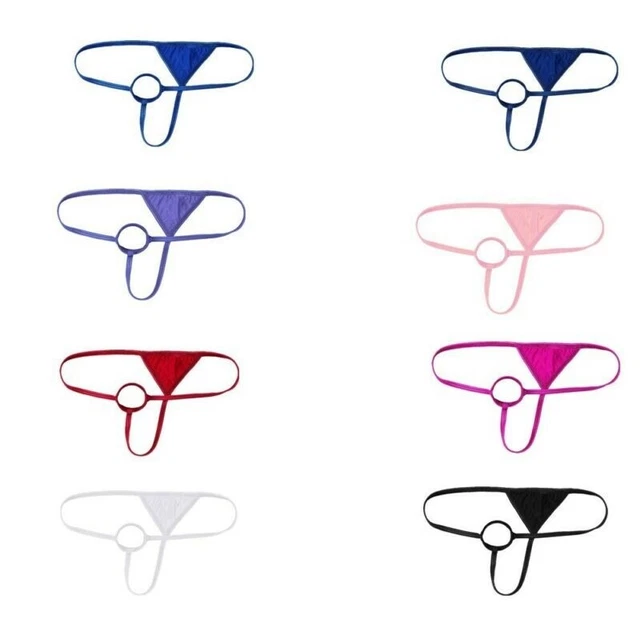 MENS THONG UNDERWEAR G-string Briefs Low Rise O-Ring Sexy Micro Bikini ...