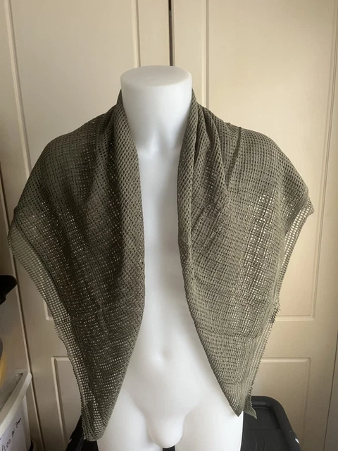 GREEN SCRIM SCARF Face Veil As Used By The Military Nib Uk Freepost £6. ...