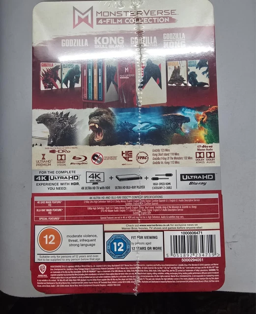 MONSTERVERSE 4-FILM COLLECTION Steebooks 4K (Godzilla-King Kong) $250. ...