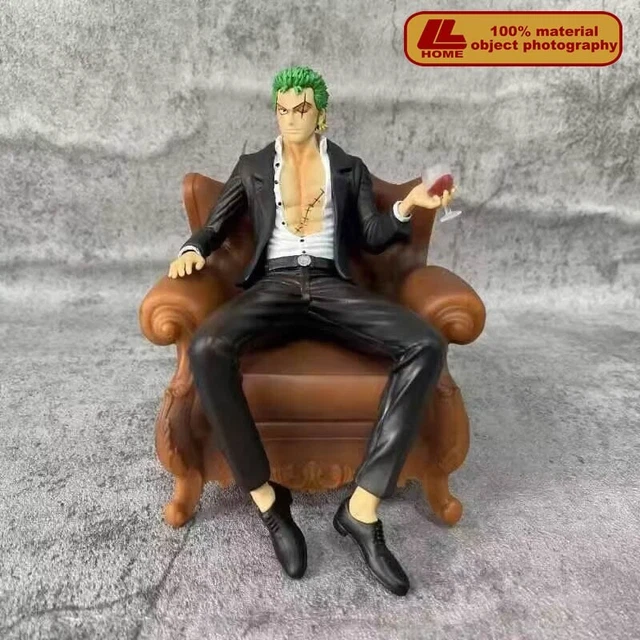 ANIME OP RORONOA Zoro on Sofa Sit Black Suit PVC Figure Statue Gift Toy ...
