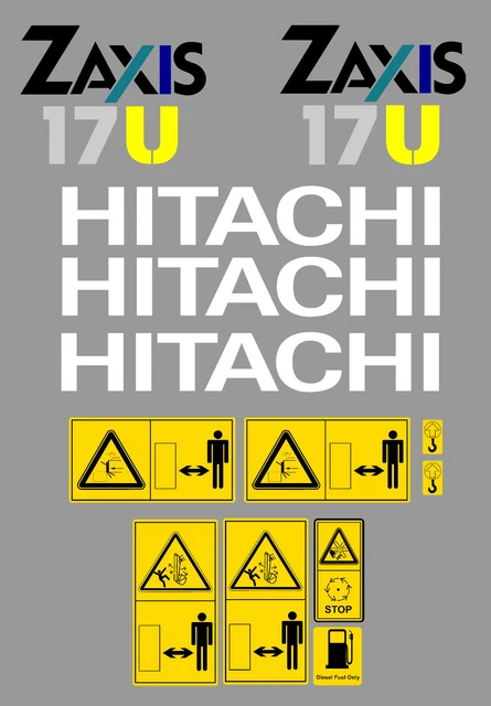 HITACHI ZAXIS 17U Mini Pellete Ensemble Décalcombre Complet Avec ...