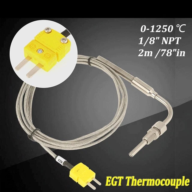 EGT K-TYPE THERMOCOUPLE-EXHAUST Probe High-Temperature Sensors 1/8 NPT ...