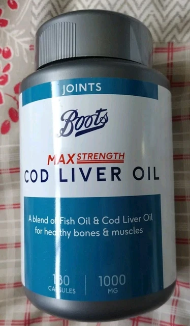BOOTS MAX STRENGTH COD LIVER OIL 180 Capsules - 6 Months Supply, Expiry ...