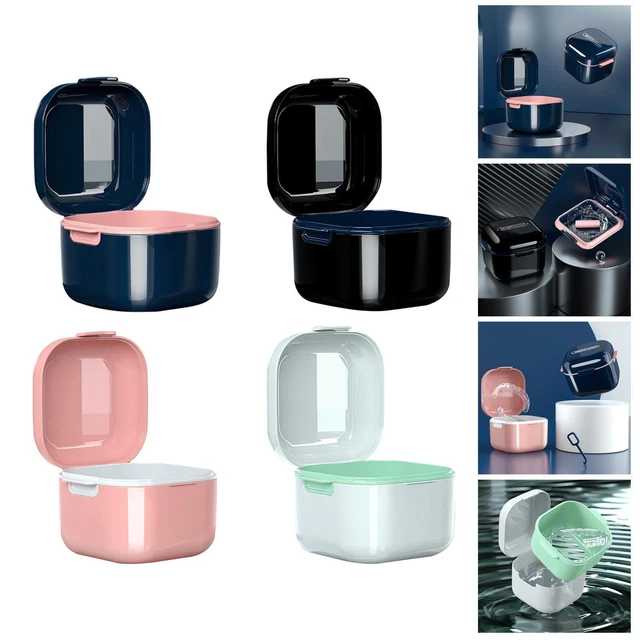 DENTURE CASE WITH Strainer Basket/ False Teeth Storage Box for Gum ...