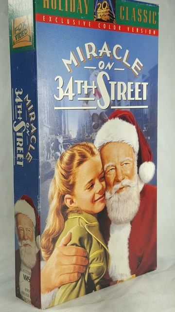 MIRACLE ON 34TH Street Colorized VHS Video Tape Movie Santa Christmas ...