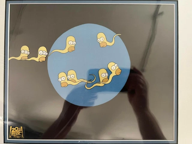 THE SIMPSONS HOMER'S Sperm Sample Production Animation Cell W/ COA ...