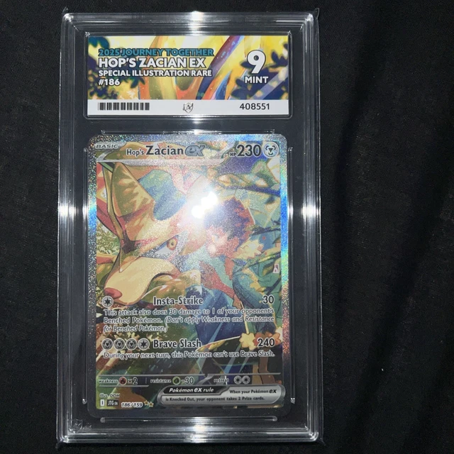 POKÉMON TCG HOPS Zacian EX Ultra Rare Card 176/159 Journey Together Ace ...