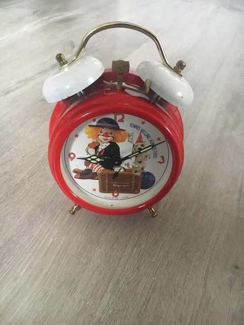 ANCIEN REVEIL MECANIQUE Jerger Germany Design Kenji Murai Vintage Rouge ...