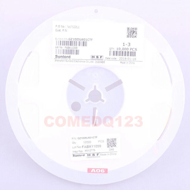 100PCSX 0402 600R(600Ω)@100MHZ ±25% 300mA GZ1005U601CTF Sunlord Ferrite ...