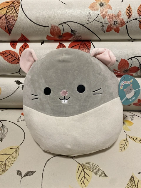 SQUISHMALLOWS RUSTY THE Rat 12” Plush Soft Toy Grey & White Mouse Cute ...