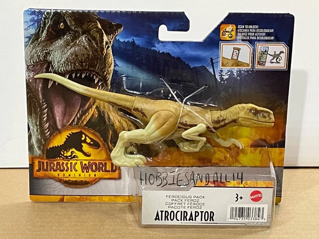 JURASSIC WORLD **FEROCIOUS Pack Atrociraptor New** Dominion Movie £13. ...