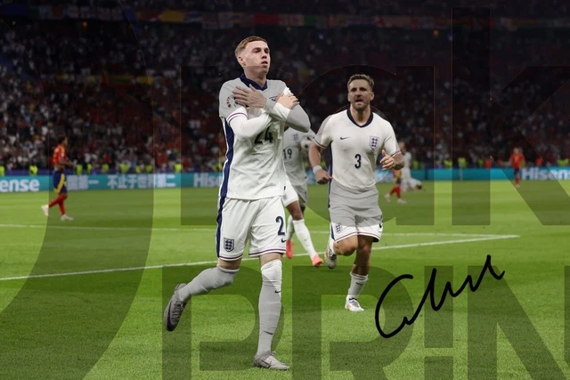 COLE PALMER (3548) Signed ENGLAND EURO 2024 FINAL Printed Photo ...