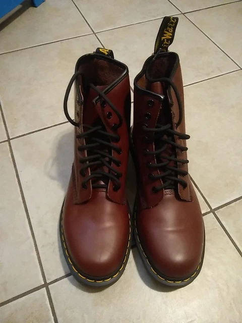 DOC DR. MARTENS 1460 Cherry Red Smooth Leather Boots Mens Size 11 US £ ...