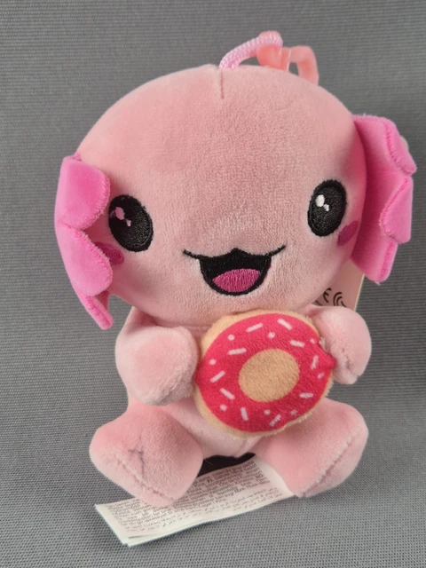 KAWAII KITTIES AXOLOTL Plush Keychain Pink Soft Toy With Donut 15cm ...