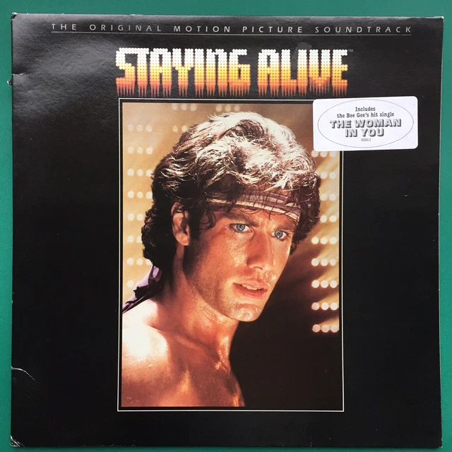 BEE GEES STAYING ALIVE Film Soundtrack LP Frank Sylvester Stallone John ...