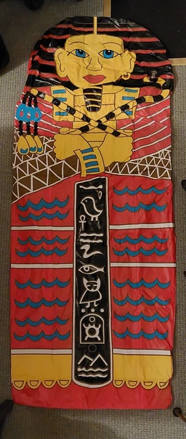 VINTAGE EGYPTIAN MUMMY Raft plastic inflatable lilo, original box ...