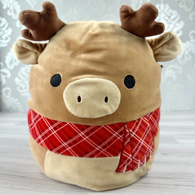 SQUISHMALLOWS RUBY REINDEER Moose Retired/Rare Red Tartan Scarf ...